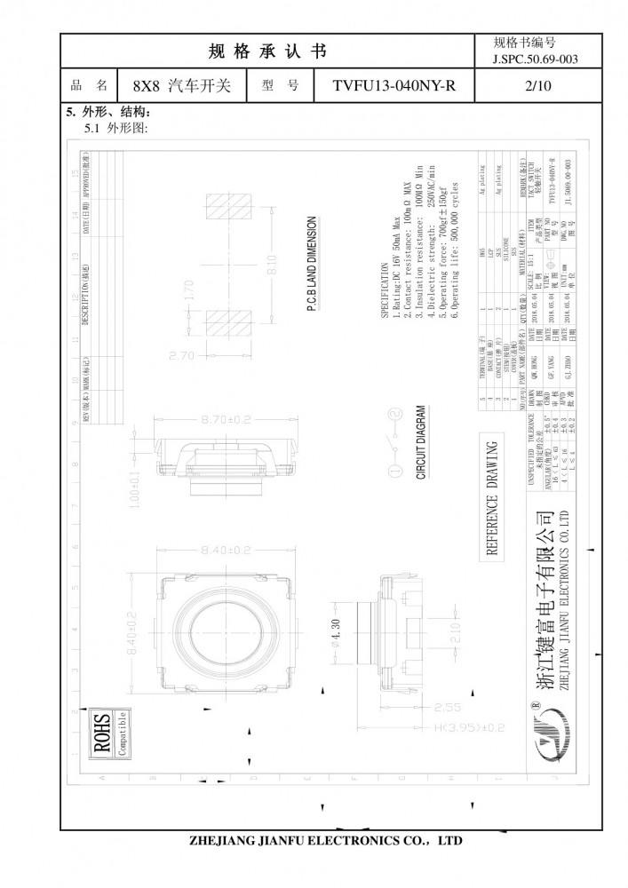 TVFU13-040NY-R specification page 3