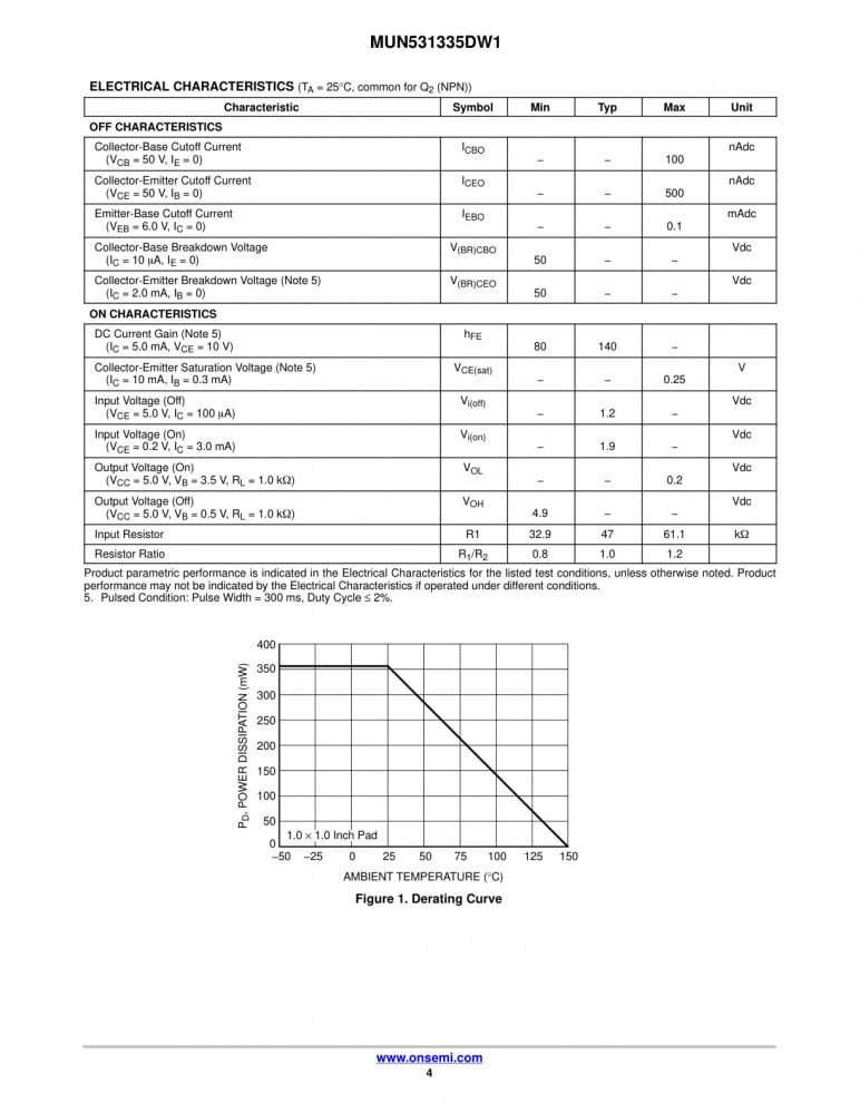 NSVMUN531335DW1T3G datasheet page 5