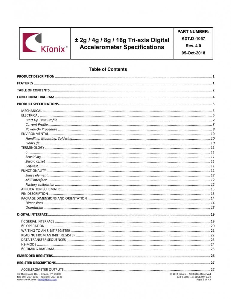 KXTJ3-1057-01 technical document page 2
