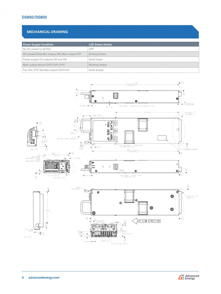 Artesyn DS850-5 datasheet page 4