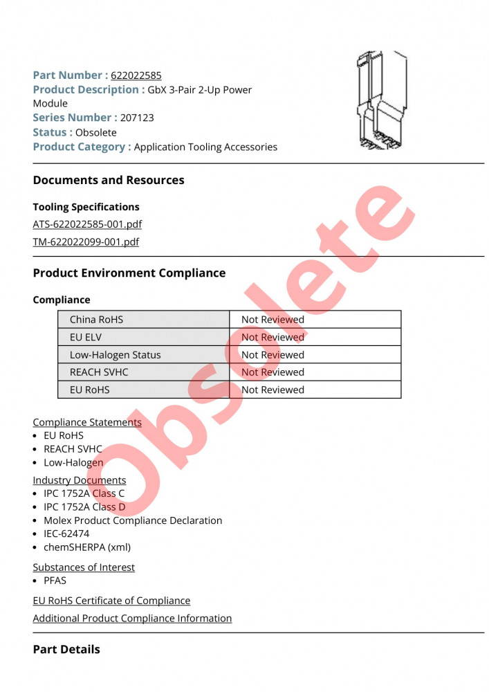 Tooling document preview, page 1