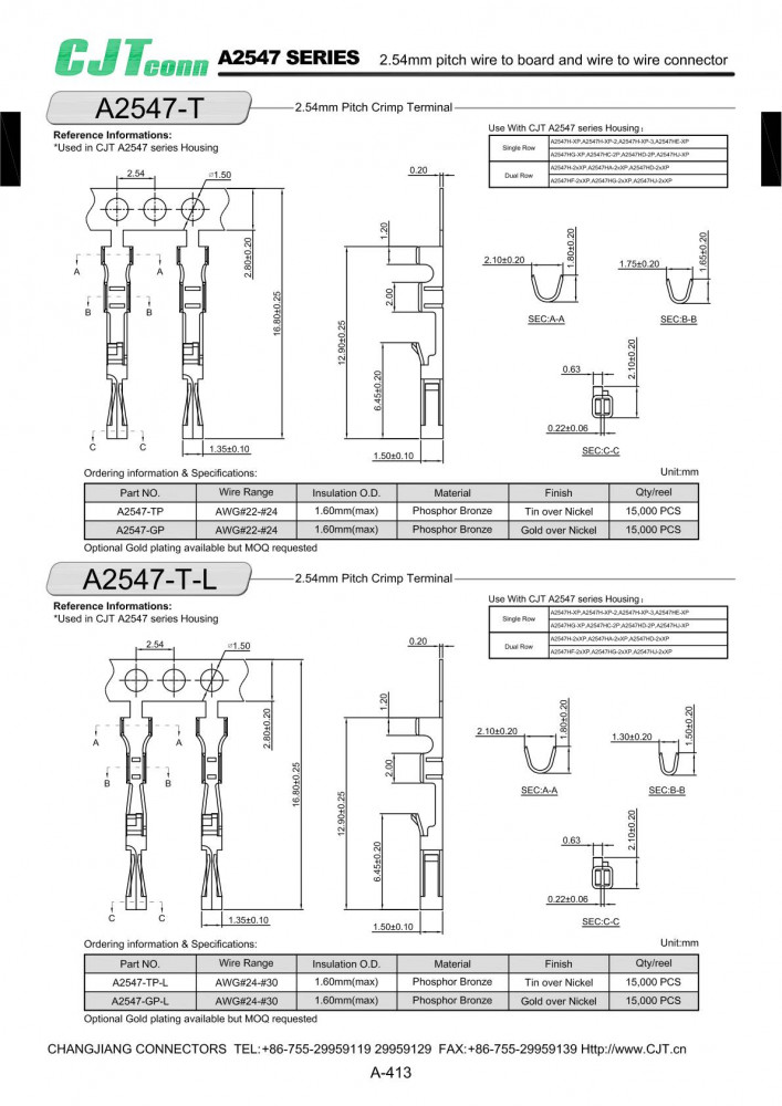 CJT A2547 series technical document page 3