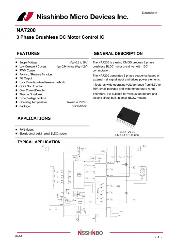 NA7200 technical document page 1