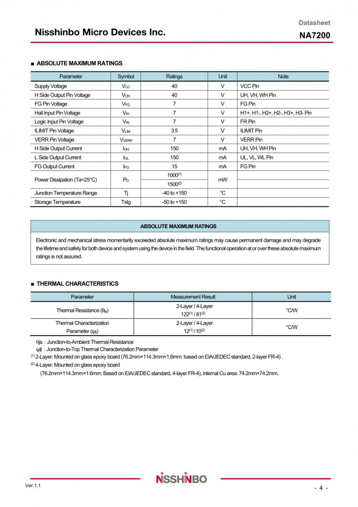 NA7200 technical document page 4