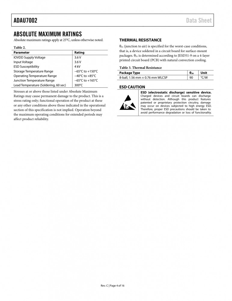 ADAU7002 datasheet page 4