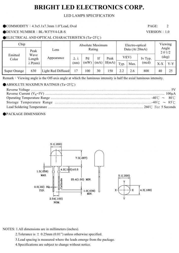 BL-WJ75V4-LR-S specification image, page 1