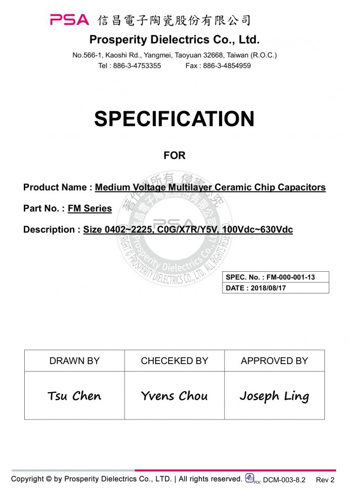 PSA FM Series datasheet page 2
