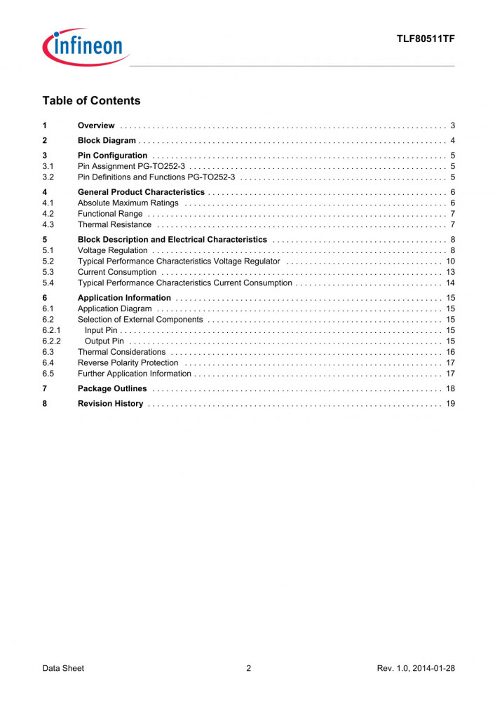 TLF80511TF V33 datasheet page 2
