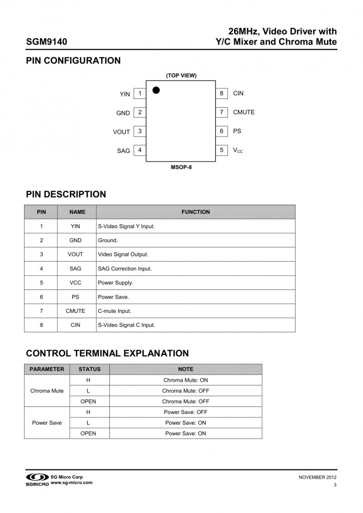 SGM9140 datasheet page 3