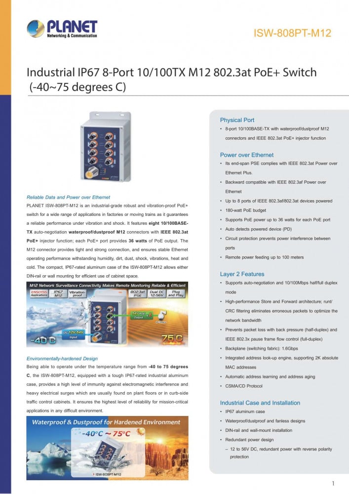 PT-ISW-804PT-M12 technical document page 1