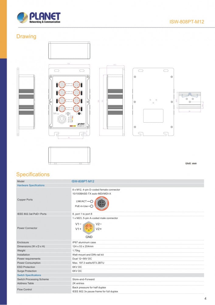 PT-ISW-804PT-M12 technical document page 4