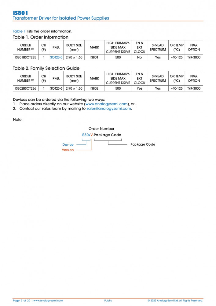 IS801BSOT235 datasheet page 2