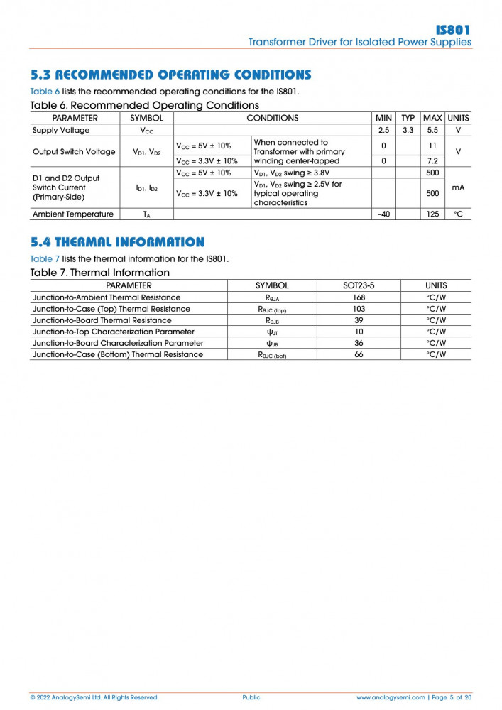 IS801BSOT235 datasheet page 5
