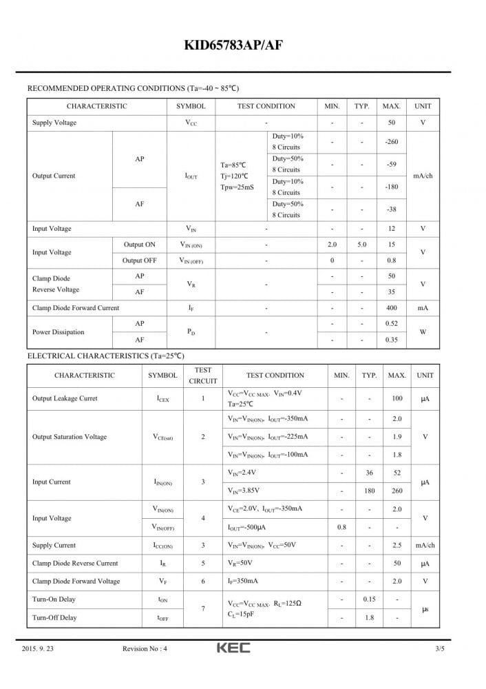 KID65783AF-EL/P datasheet page 3