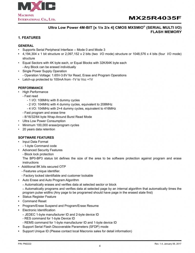 MX25R4035F datasheet page 4
