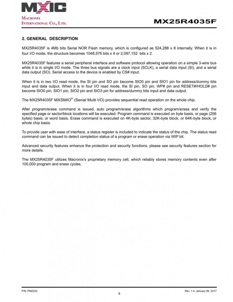 MX25R4035F datasheet page 6