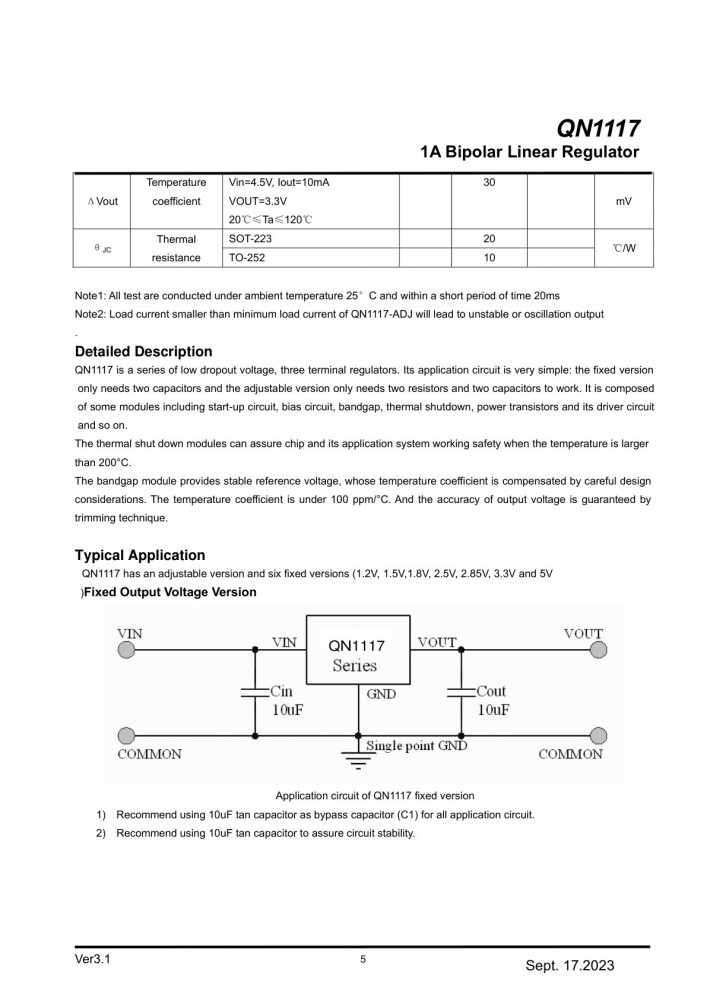 QN1117 datasheet page 6