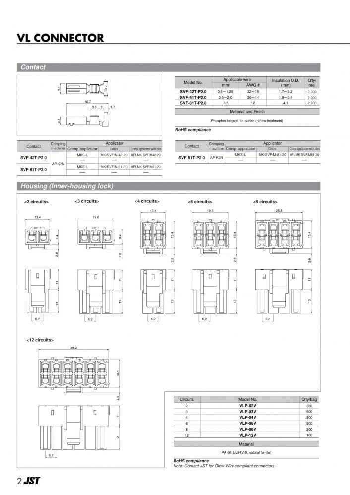 JST VL connector catalog page 2