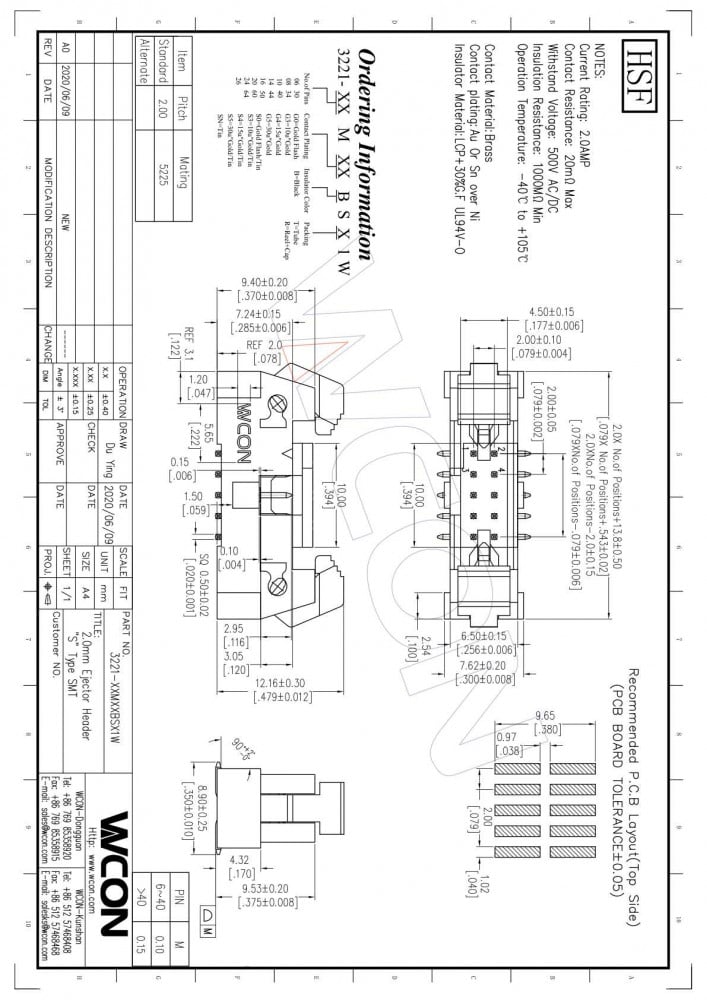 Wcon 3221-20MG0BST1 technical document preview