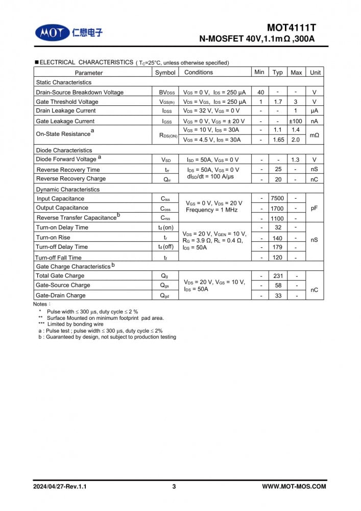 MOT4111T datasheet page 3