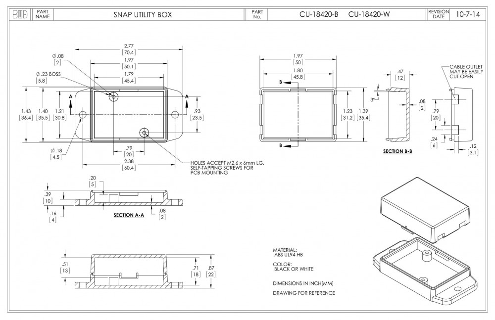 CU-18420-W enclosure drawing reference