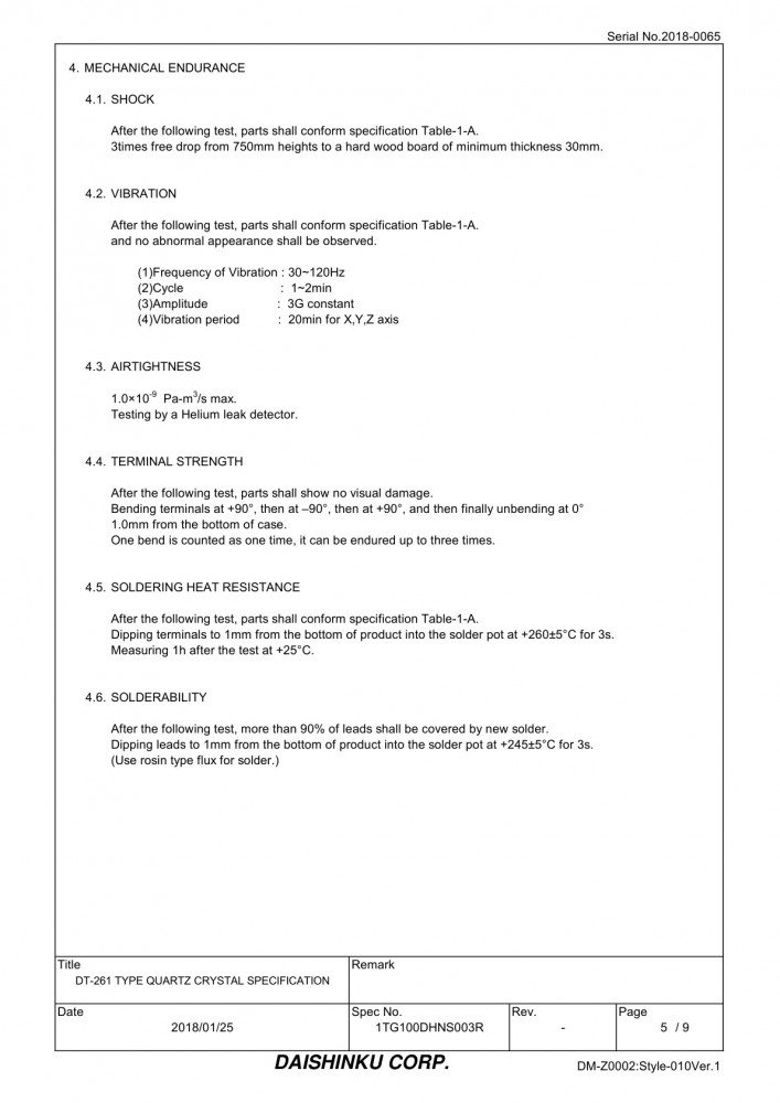 KDS 1TG100DHNS003R specification page 6