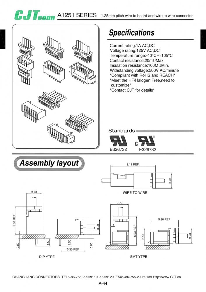 CJT A1251H series datasheet page 1