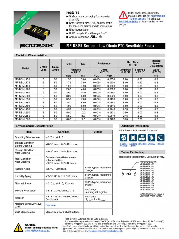 MF-NSML datasheet page 1