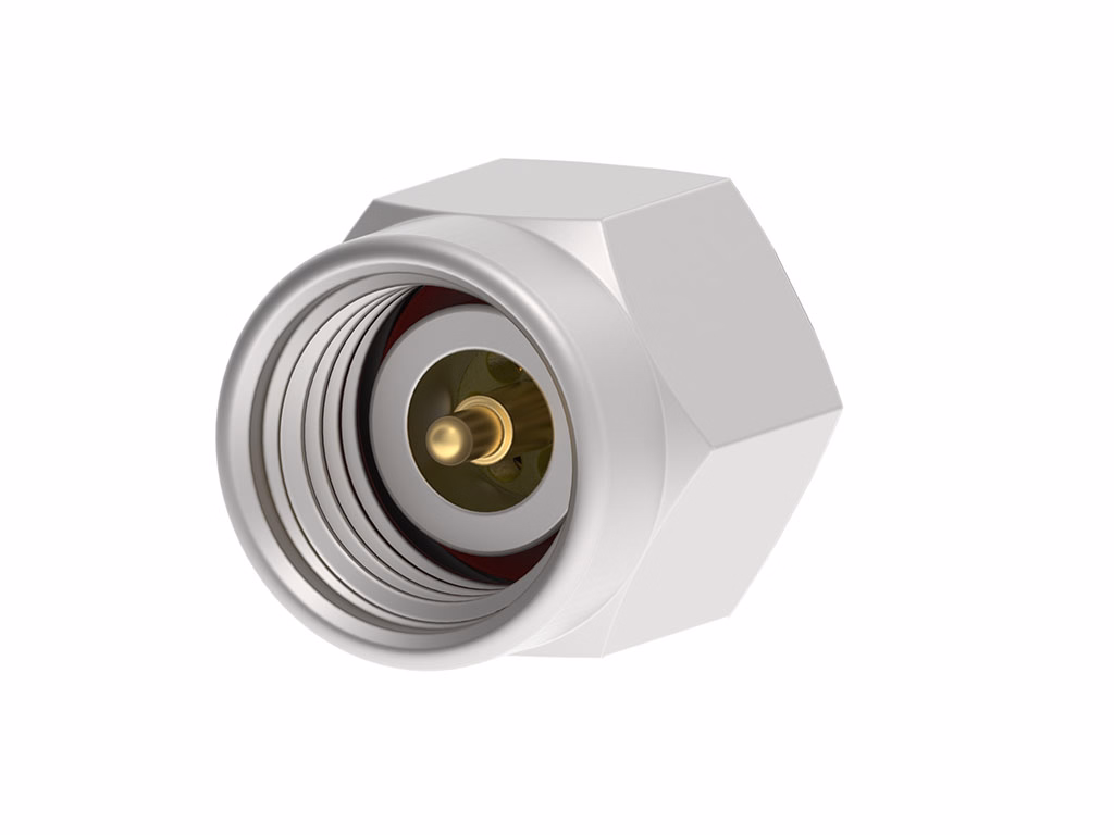 Precision Test Connector, 2.92mm PCB Jack Receptacle, 2-Hole Flange Mount, Solderless Compression Contact, with Slot for Microstrip, without Screws, 50 Ohms