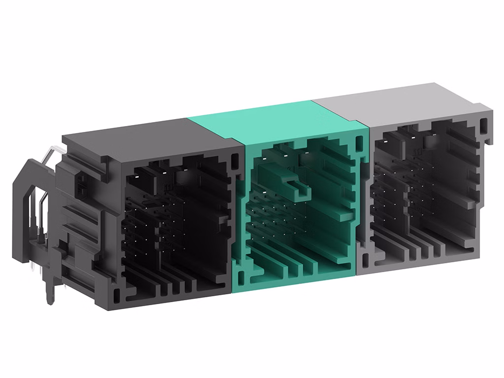 stAK50h 3 Bay Right-Angle Hybrid Header, 92 Circuits, Bay 1: 32 Circuits/Key 1/Black; Bay 2: 28 Circuits/Key 2/Green; Bay 3: 32 Circuits/Key 3/Dark Gray; Tube for sale