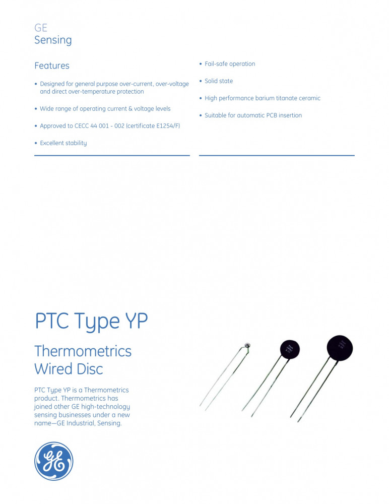 Type YP technical document page 1