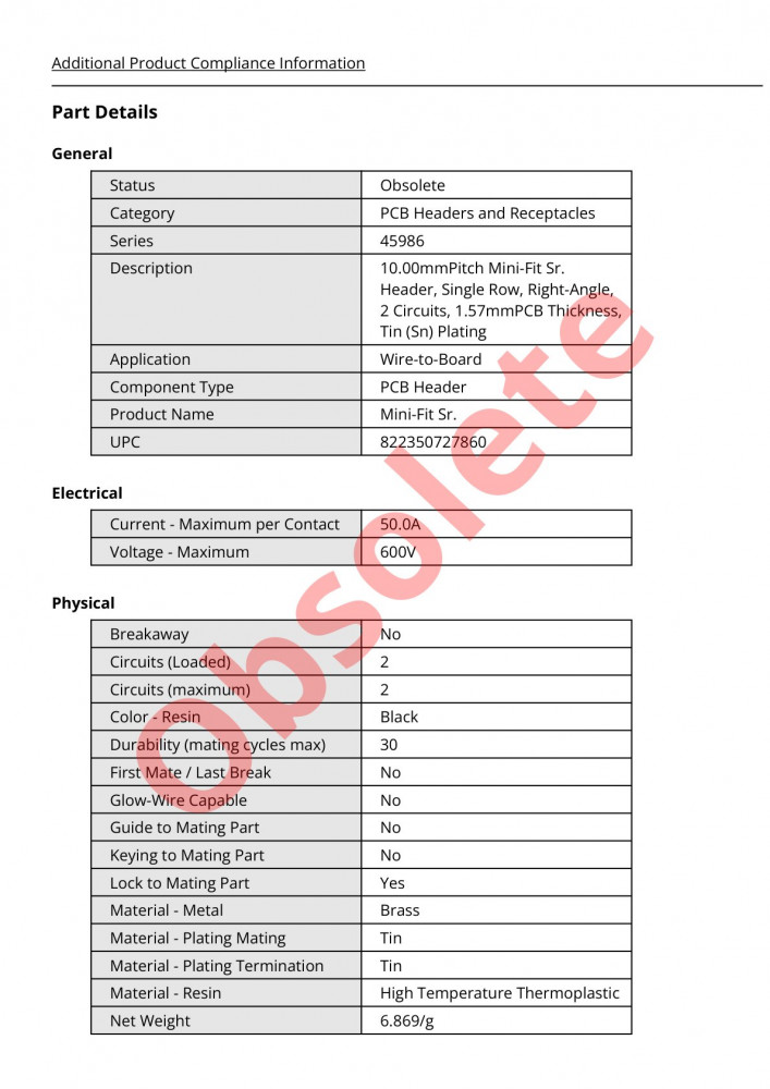 MOLEX 459862312 technical document preview, page 2