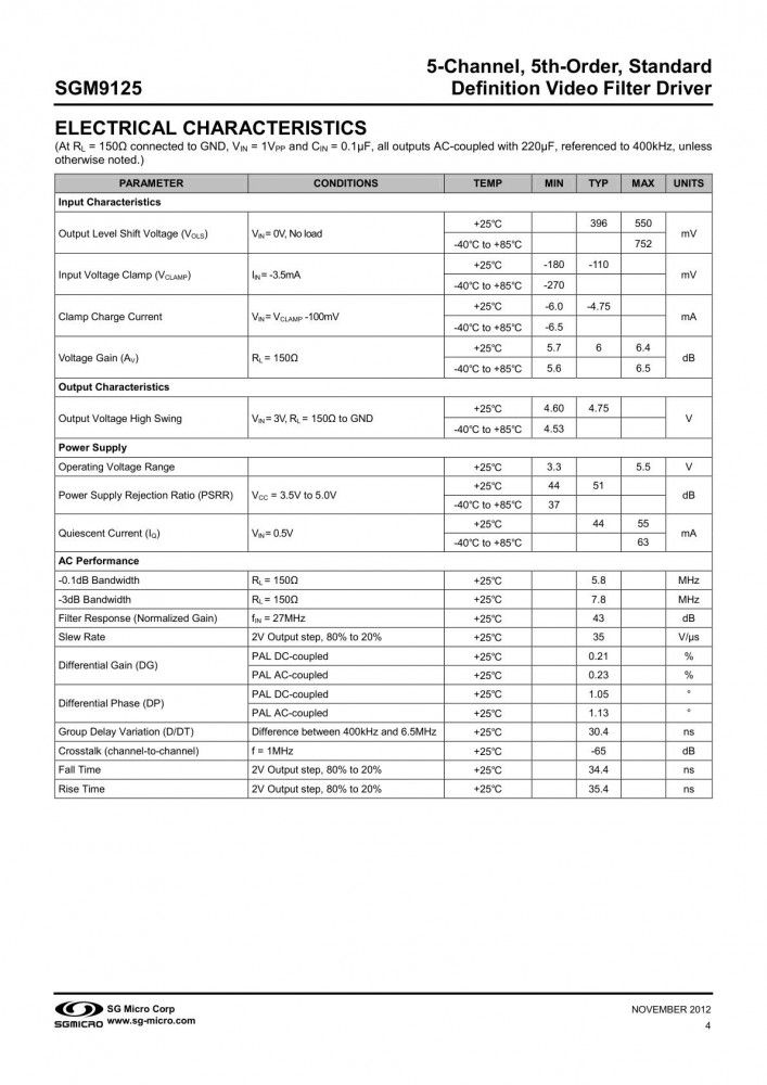 SGM9125 datasheet page 4