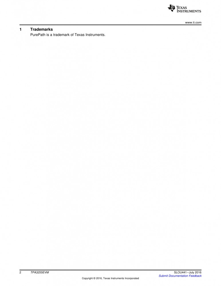 TPA3255EVM documentation page 2