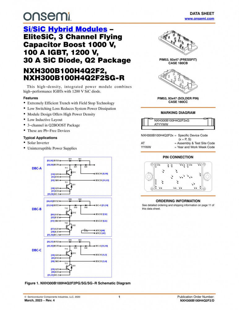 NXH300B100H4Q2F2 datasheet page 1