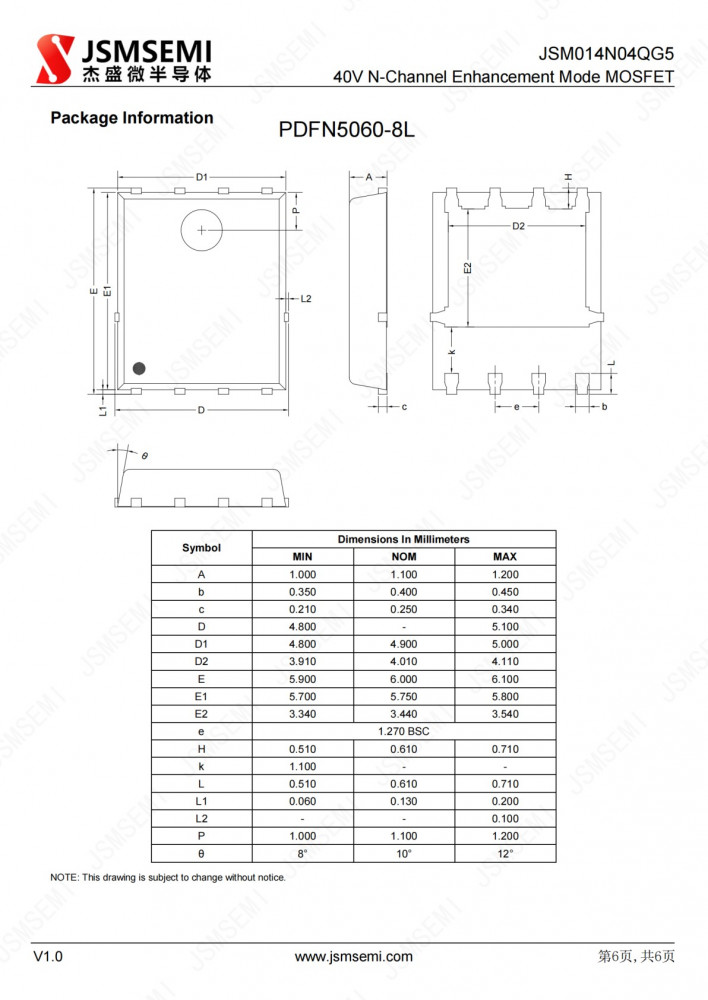 JSM014N04QG5 datasheet page 6