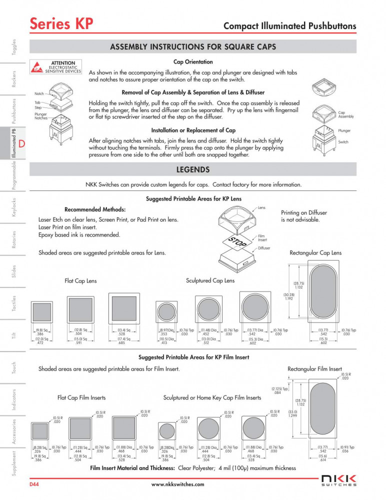 NKK KP Series datasheet page 9