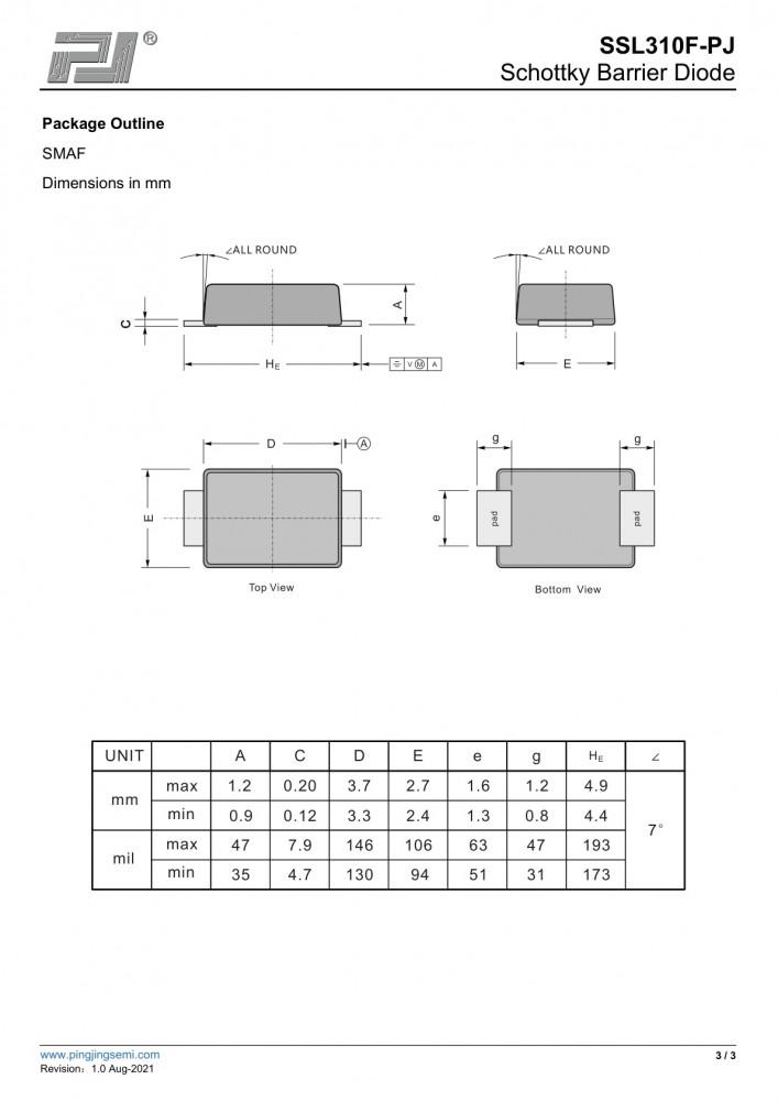 SSL310F-PJ product document, page 3