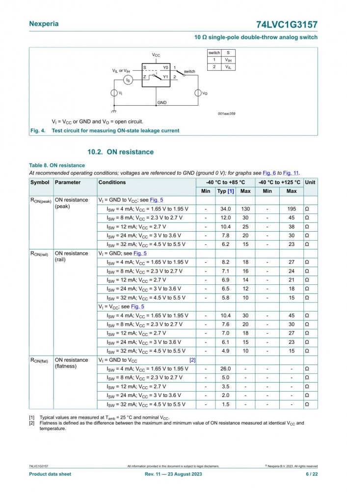 74LVC1G3157 datasheet page 6