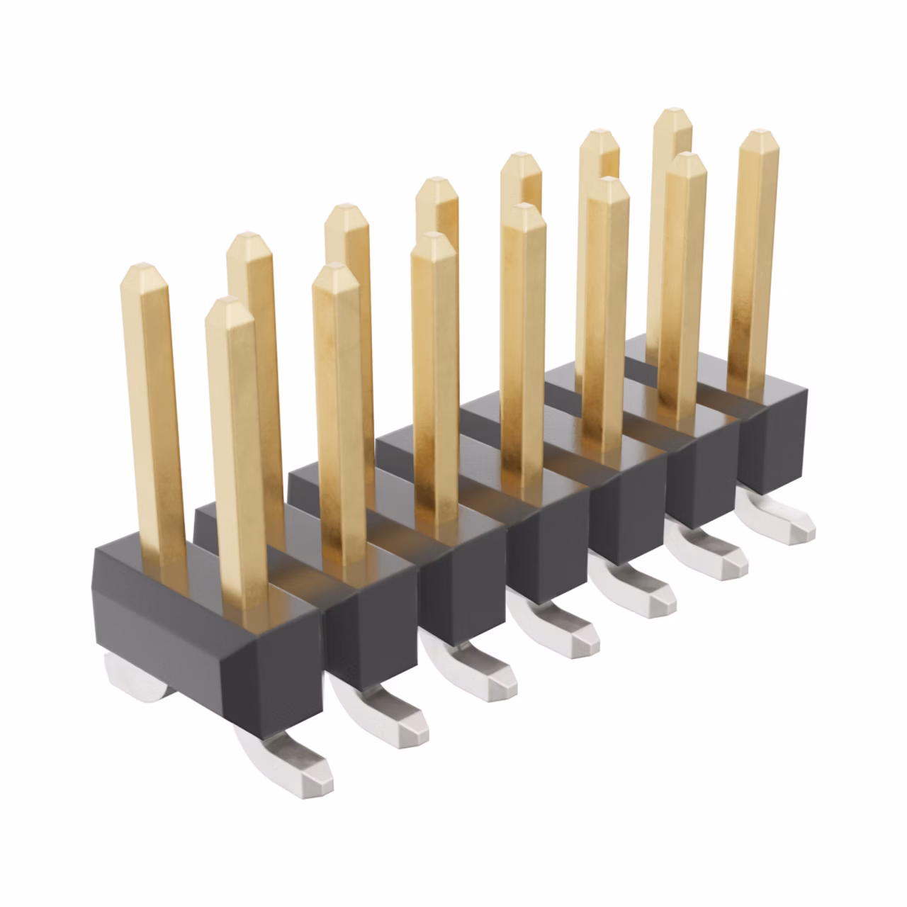 C-Grid Breakaway PCB Header, 2.54mm Pitch, Surface Mount, Dual Row, Vertical, 92 Circuits, 0.75µm Gold (Au) Plating, 8.13mm Mating Pin Length, Tube
