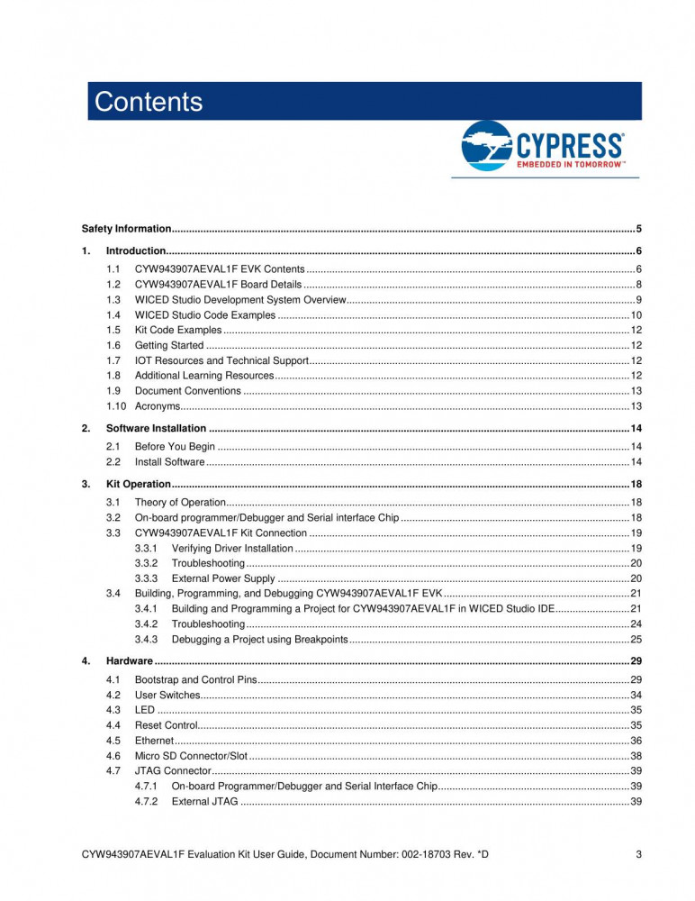 CYW943907AEVAL1F document page 4