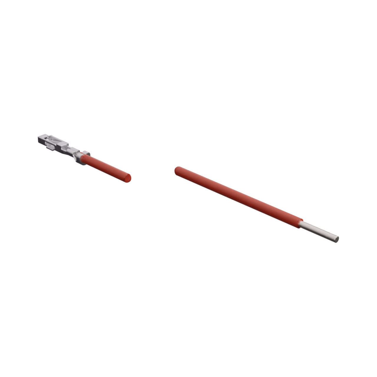 Pre-Crimped Lead iGrid-Female-to-Pigtail, Tin (Sn) Plating, 450.00mm Length, 24 AWG, Red for sale