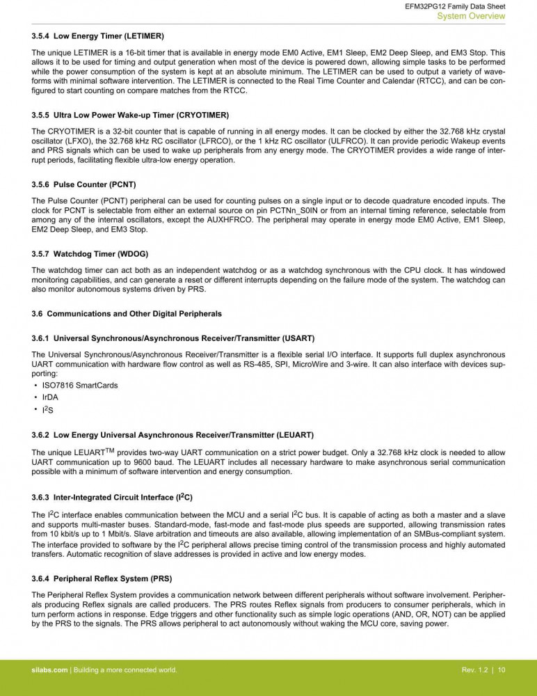 EFM32PG12 datasheet page 10