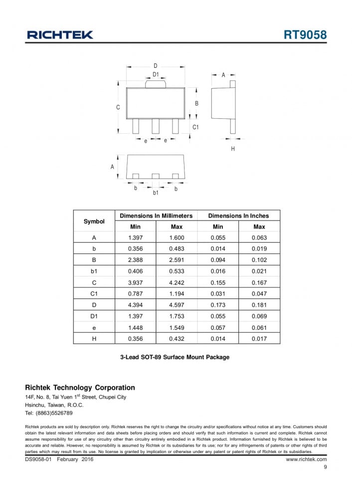 RT9058 datasheet page 9
