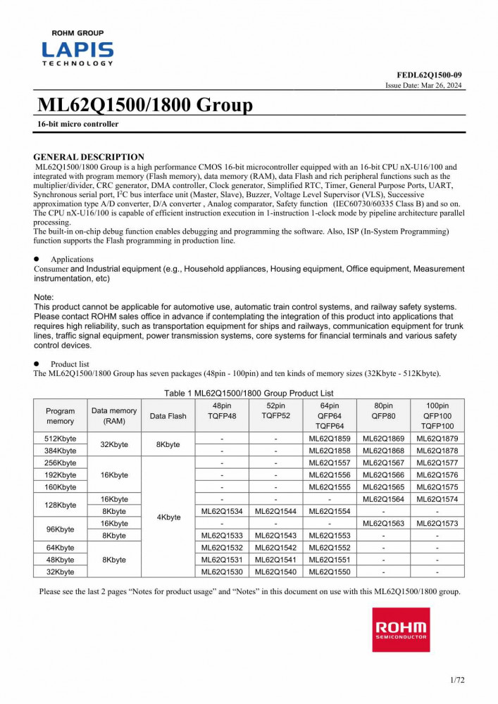 ROHM ML62Q1859 document page 2