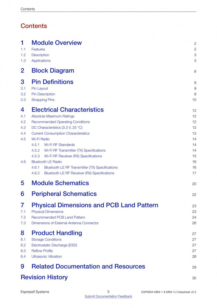 ESP8684-MINI-1-H4 datasheet page 5