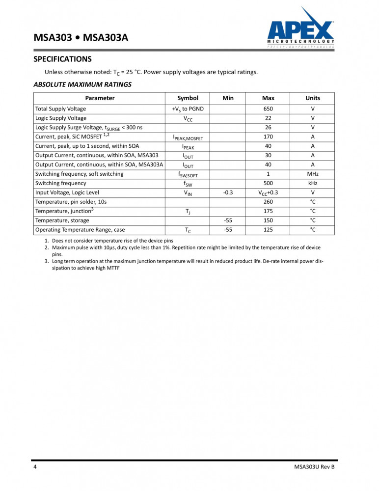 MSA303 datasheet page 4