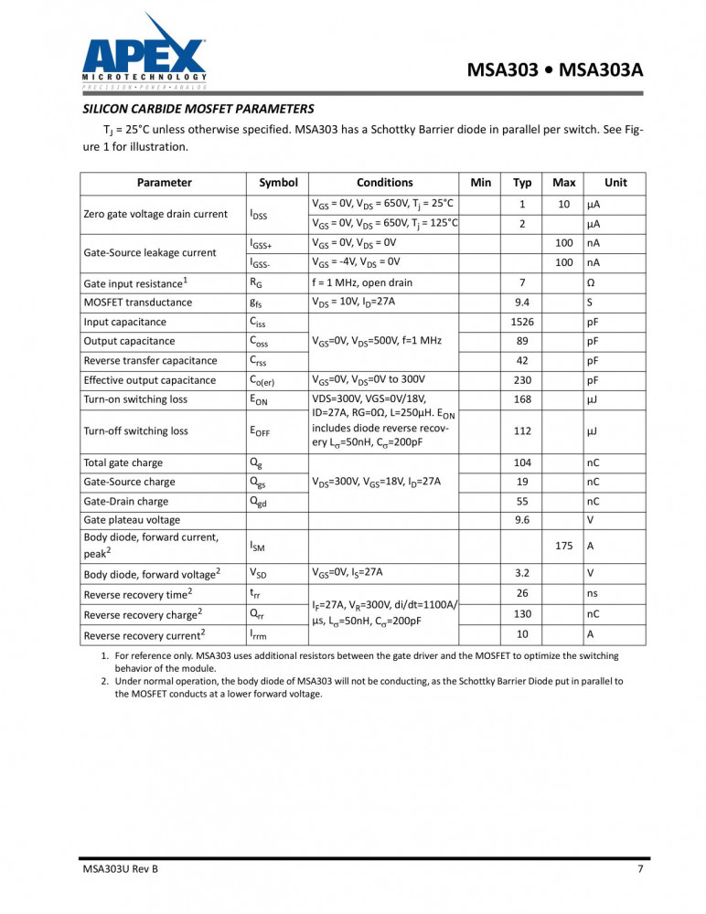 MSA303 datasheet page 7