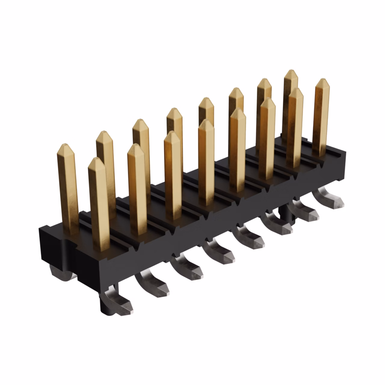 Milli-Grid Header, Vertical, Surface Mount, 16 Circuits, 0.38µm Gold (Au) Plating, Mating Pin Length 3.80mm, with Pegs, Tube, Lead-Free