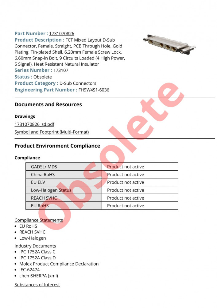 MOLEX 1731070826 drawing page 1